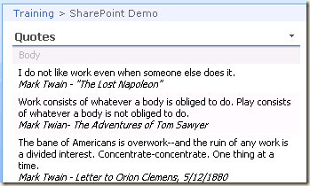 SharePoint: Create a Quote of the Day Web Part (a CEWP trick!) | Mike Smith's Tech Training ...